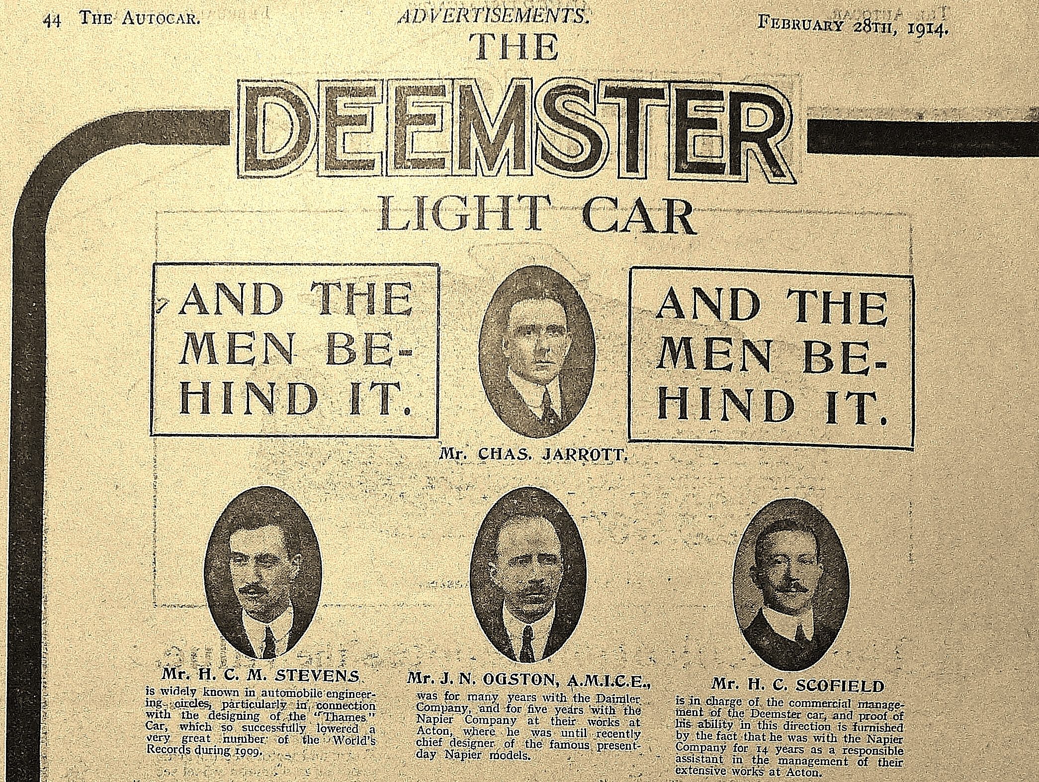 The Founding of the Ogston Motor Company - The Deemsters